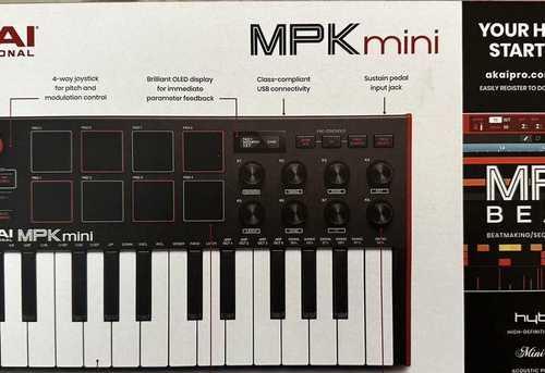 Midi клавиатура akai mpk 3 mini