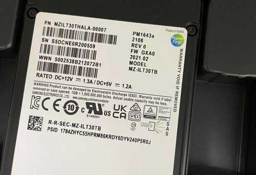 SSD Samsung PM1643a 30.72 Тб mzilt30thala