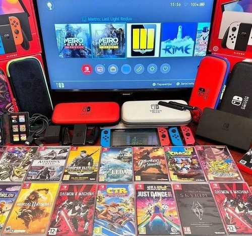 Nintendo Switch Oled + 200 игр