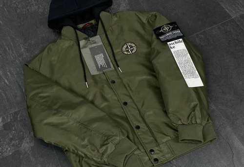 Бомбер Stone Island мужской демисезонный с капюшон