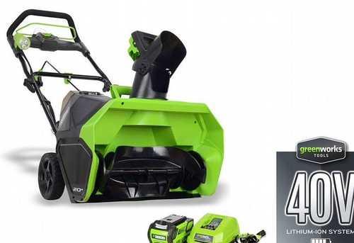 Аккумуляторный снегоуборщик greenworks GD40SB