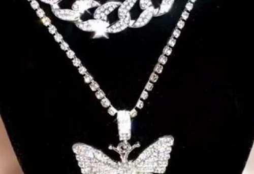 Кубинская цепь и ожерелье с бабочкой