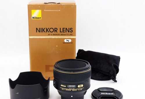 Nikon 58mm f/1.4G AF-S nikkor (состояние Like New)