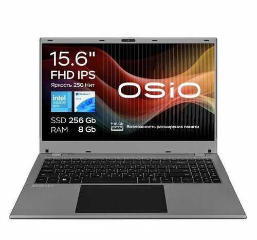 Ноутбук osio baseline b150i-004s/15,6"/intel n100/8/256/win/silver