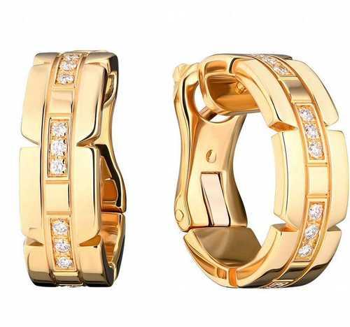 Серьги Cartier Tank Yellow Gold & Diamonds