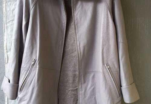 Кожаное женское пальто, размер 54/56