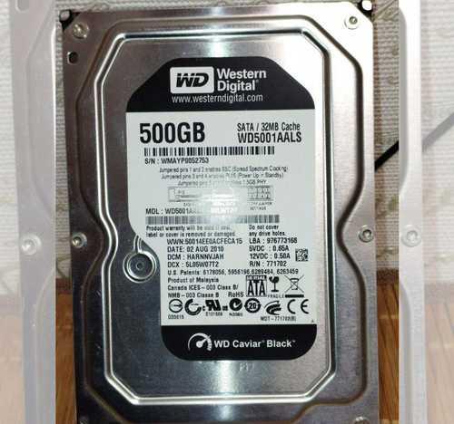 HDD WD SATA 500GB 32mb Black