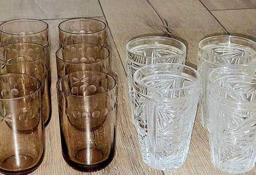 Хрустальные и стеклянные стаканы