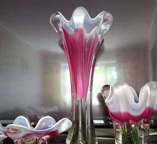 Старинные вазы Богемия "Медуза"