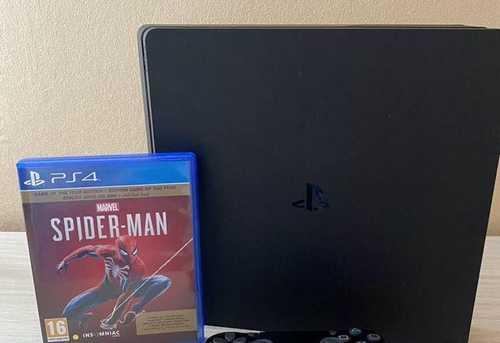 Sony playstation 4 slim с игрой "Человек паук"