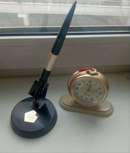 Ручка ракета и часы космос. СССР