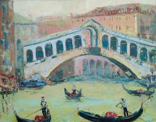Картина маслом "Мост Риальто. Венеция", 80-70см