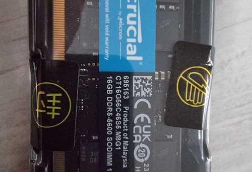 Оперативная память Crucial DDR5 5600MHz 16G2