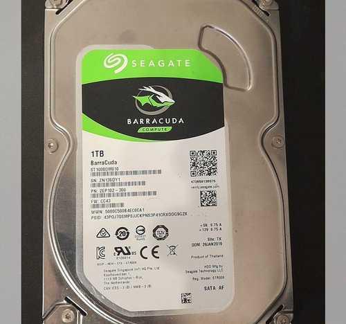 Жесткий диск Seagate Barracuda ST1000DM010 1TB