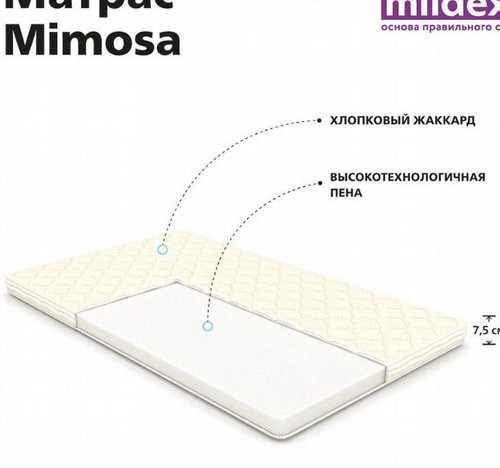 Матрас беспружинный Mimosa 90х200 см (hoff)