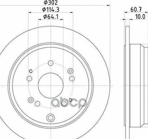 Диск тормозной зад honda CR-V III (RE ) 2.0 i