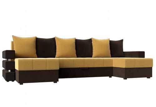 П-образный диван Венеция, Микровельвет, Модель 108