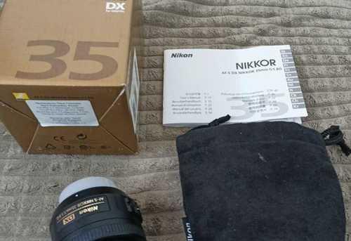 Объектив для nikon AF-S DX nikkor 35mm f/1,8G