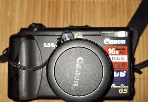 Зеркальный фотоаппарат canon powershot G5
