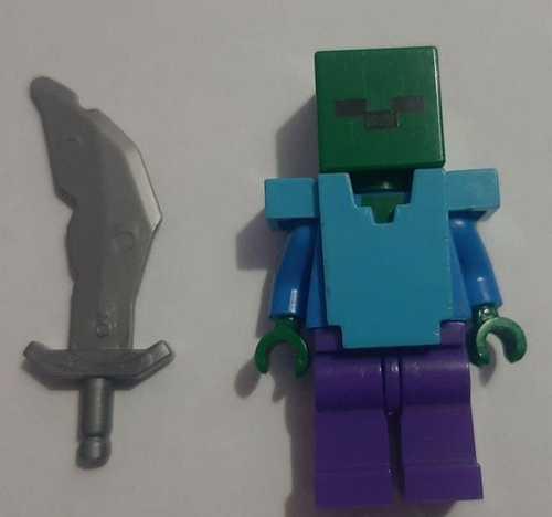 Lego фигурка зомби по майнкрафту