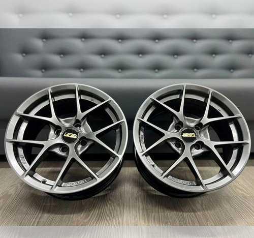 Диски графит BBS R15 4x100 на Rio Solaris Vesta