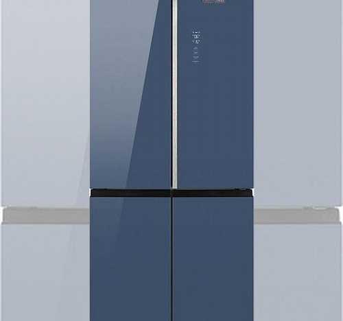Холодильник weissgauff WCD 590 NoFrost Inverter Premium EcoFresh Blue Glass