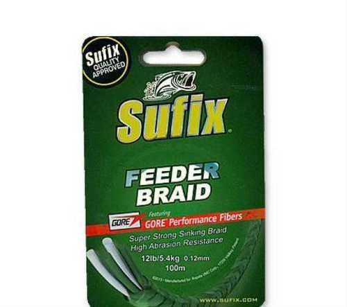 Леска плетеная sufix Feeder braid зеленая 100 м 0