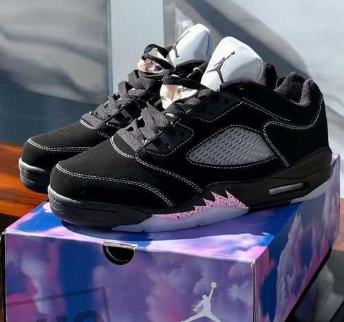 Nike Air Jordan 5 Low Black Red Silver