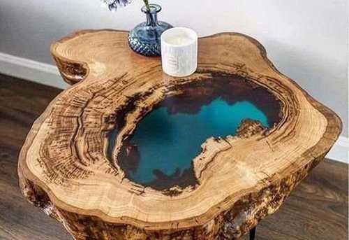 Кофейные столики из спилов дерева