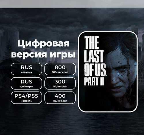 Игра The Last of Us Part II аренда PS4/PS5