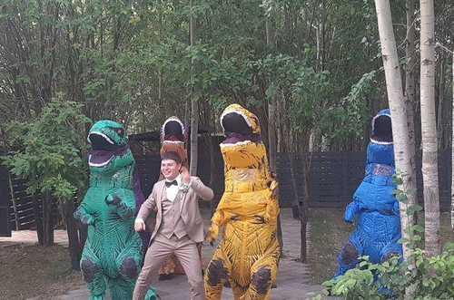 Надувной костюм динозавр t-rex