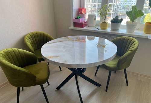 Кухонный стол раскладной круглый 3D "Вегас"