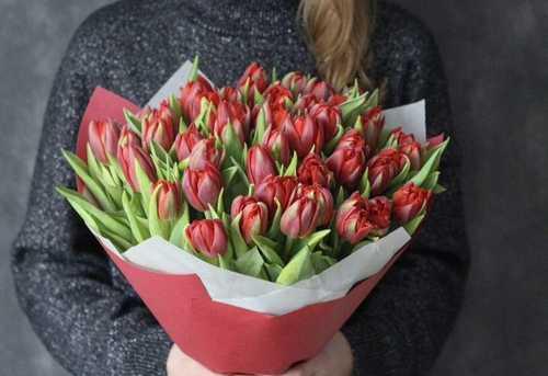 Пионовидные тюльпаны, доставка цветов, букет