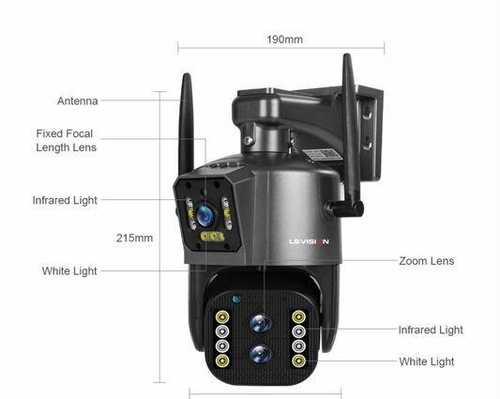 IP камера LSV 4K 8 Мп PTZ, 10X оптический зум