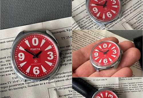 Ракета Зеро Красная наручные часы с паспортом СССР