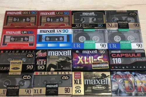 Аудиокассеты Maxell 16 штук новые