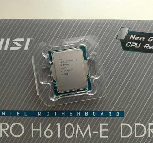 Комплект MSI pro H610M E   i3 12100f