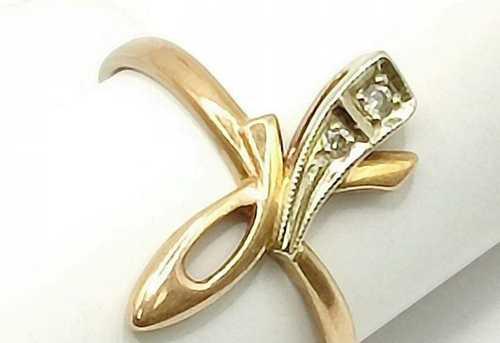 Золотое кольцо с бриллиантами 17,5 размер