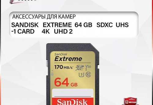 Sandisk extreme 64 GB sdxc UHS -1 card 4