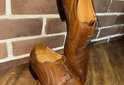 Мужские коричневые кожаные туфли 42 размер