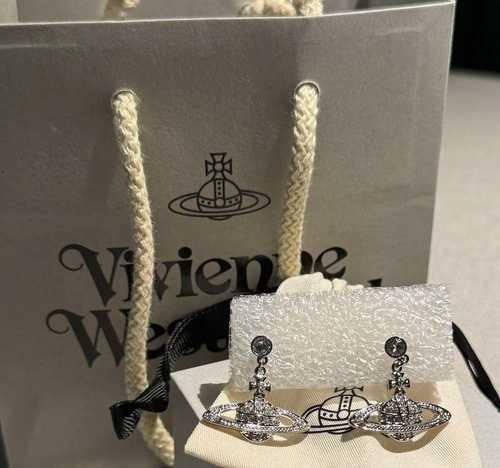 Vivienne Westwood серьги mini bas relief drop