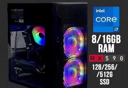 Игровой пк Intel Core i7+RX 590 8Gb+гарантия