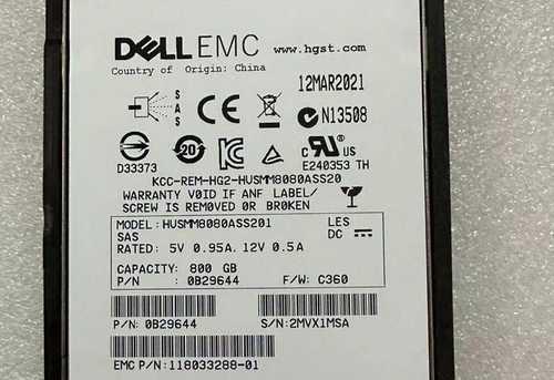 Жесткий диск SSD EMC 800 Gb 12G 2.5" (005051101)