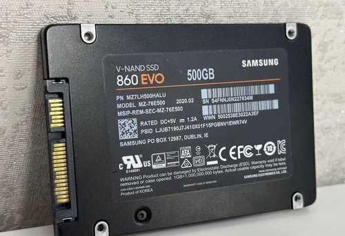 SSD samsung 860 EVO 500гб (Crystaldiskinfo)