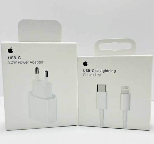 Зарядка на iPhone 20w + кабель USB-C to Lighting