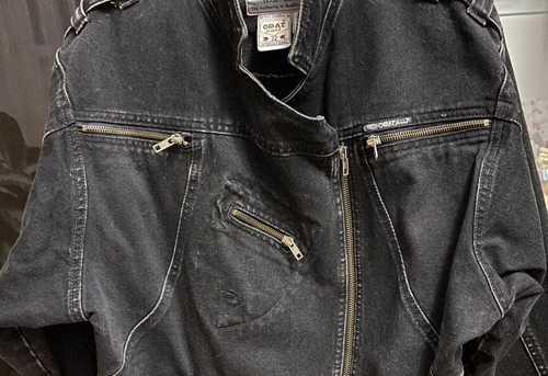 Женская винтажная джинсовая куртка-косуха