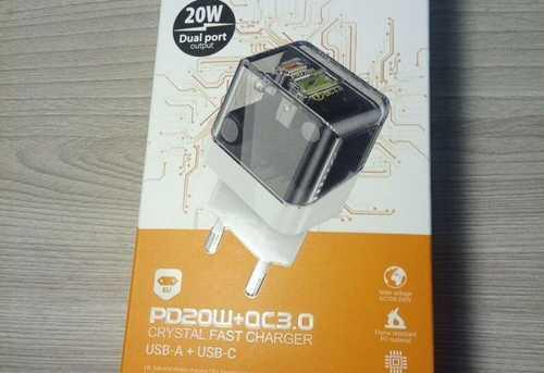 Зарядное устройство, usb-A, USB-C, fast charge