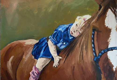 Картина маслом Девочка на лошади