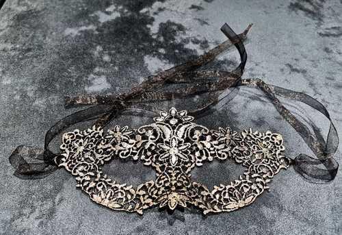 Маска карнавальная серебро