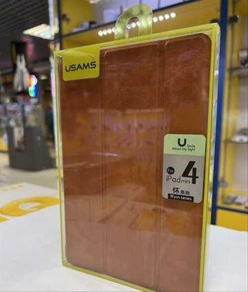 Кожаный чехол Usams для iPad mini 4 коричневый